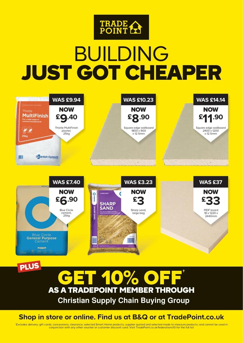 Tradepoint New Building Price Drops | Christian Supply Chain Buying Group