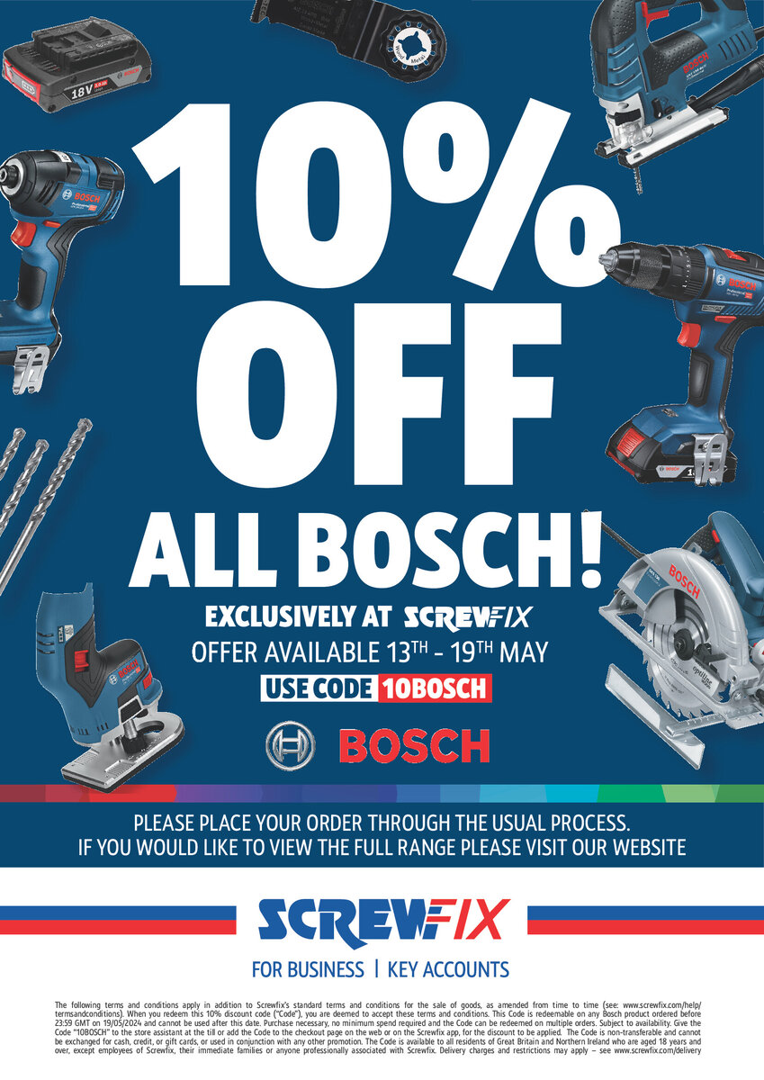 Screwfix - 10% off Bosch Event until 19th May 24. | Christian Supply ...